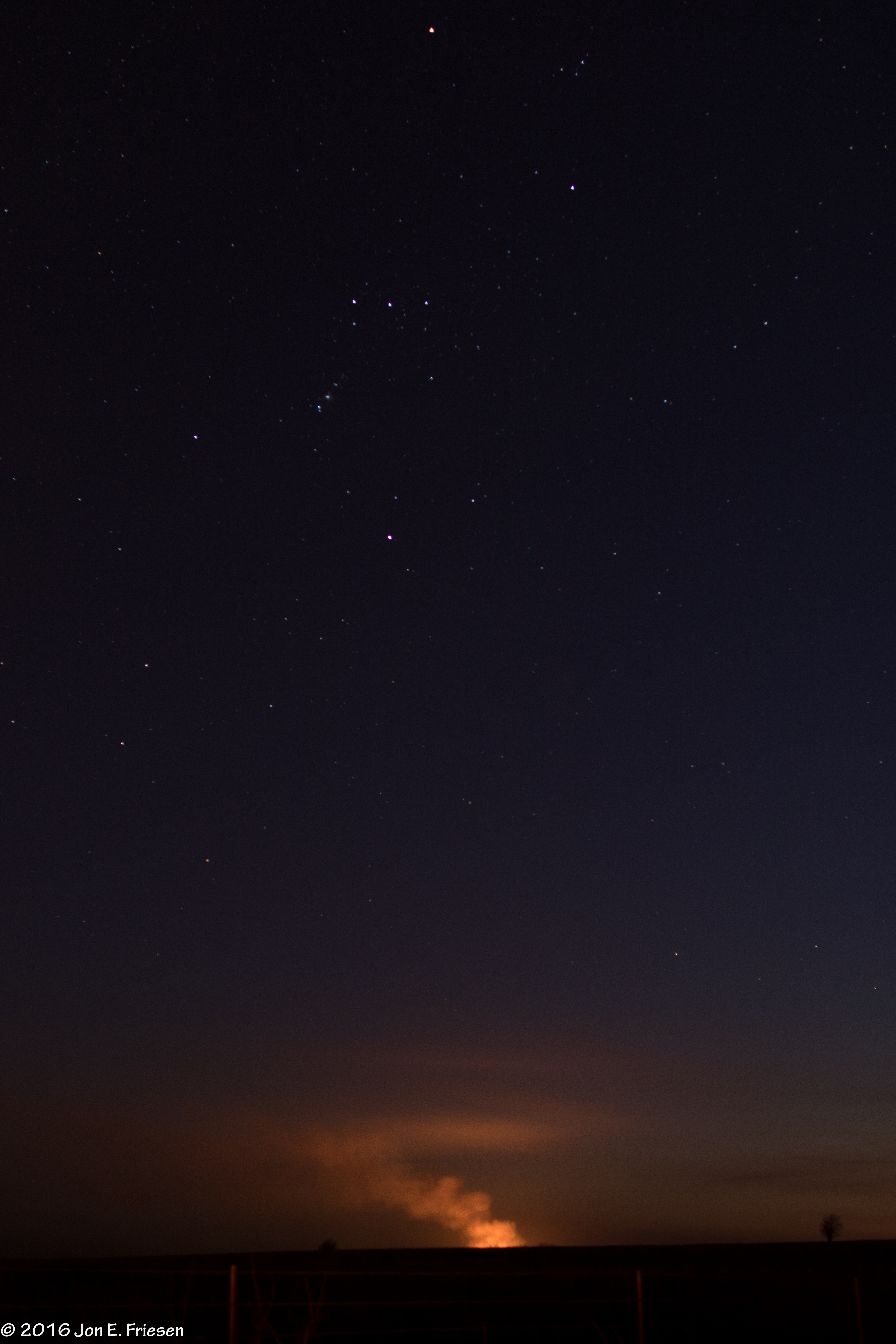 Orion Watches Over the Burning Tallgrass – Jon Friesen Photography